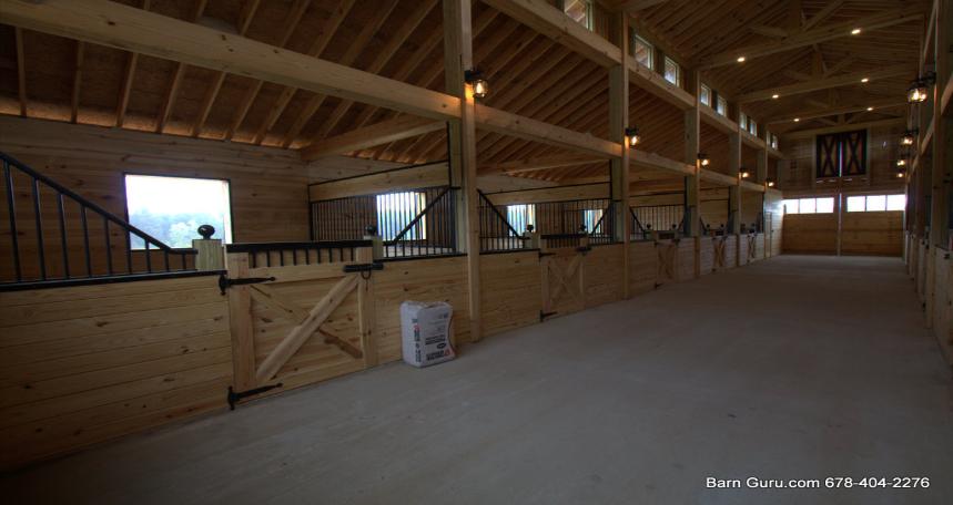 Barn Plans -10 Stall Horse Barn - Design Floor Plan