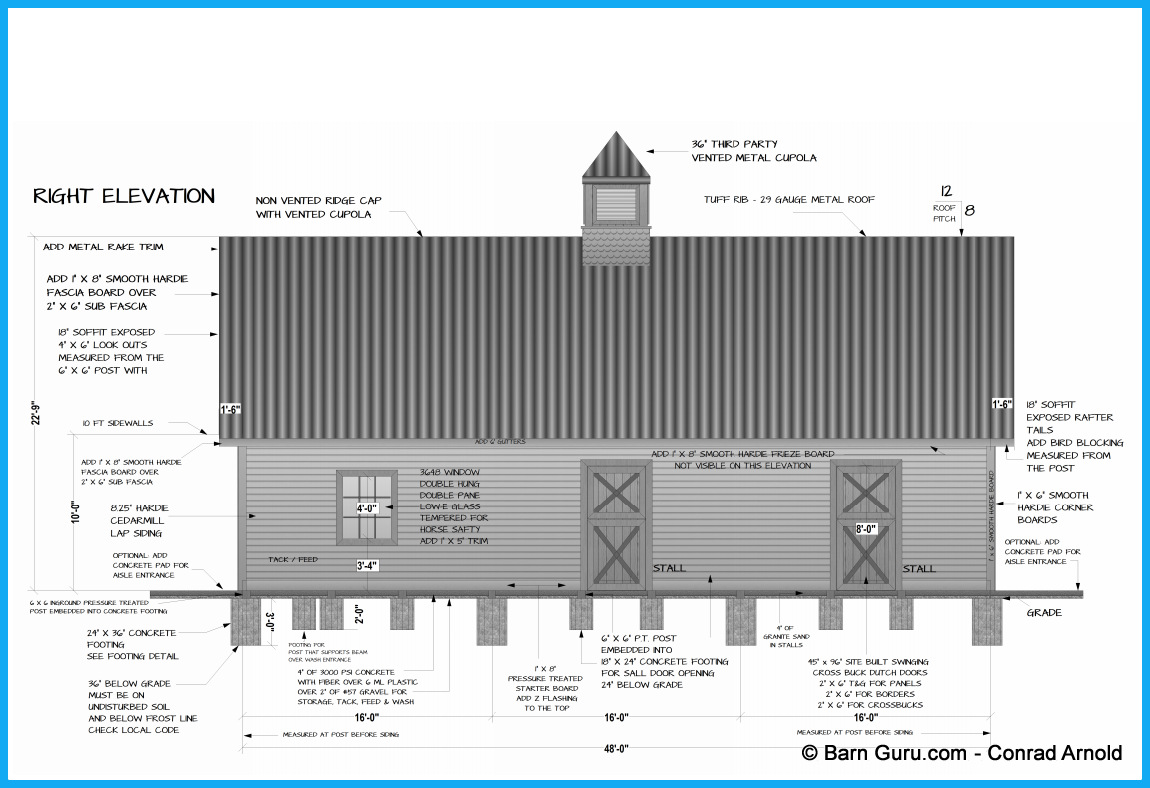 4 Stall Horse Barn Plans