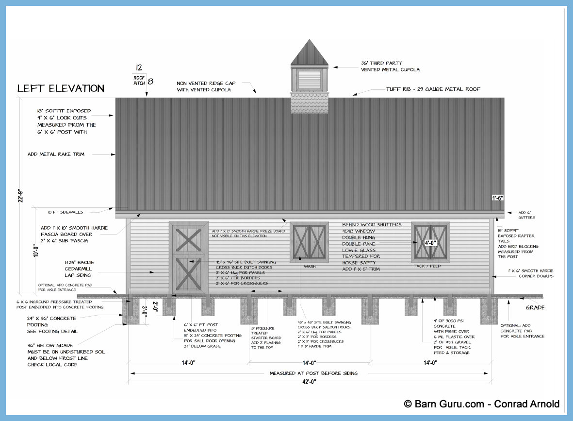 4 Stall Horse Barn Plans -With loft - 4 Stall Horse Barn - Design Floor ...