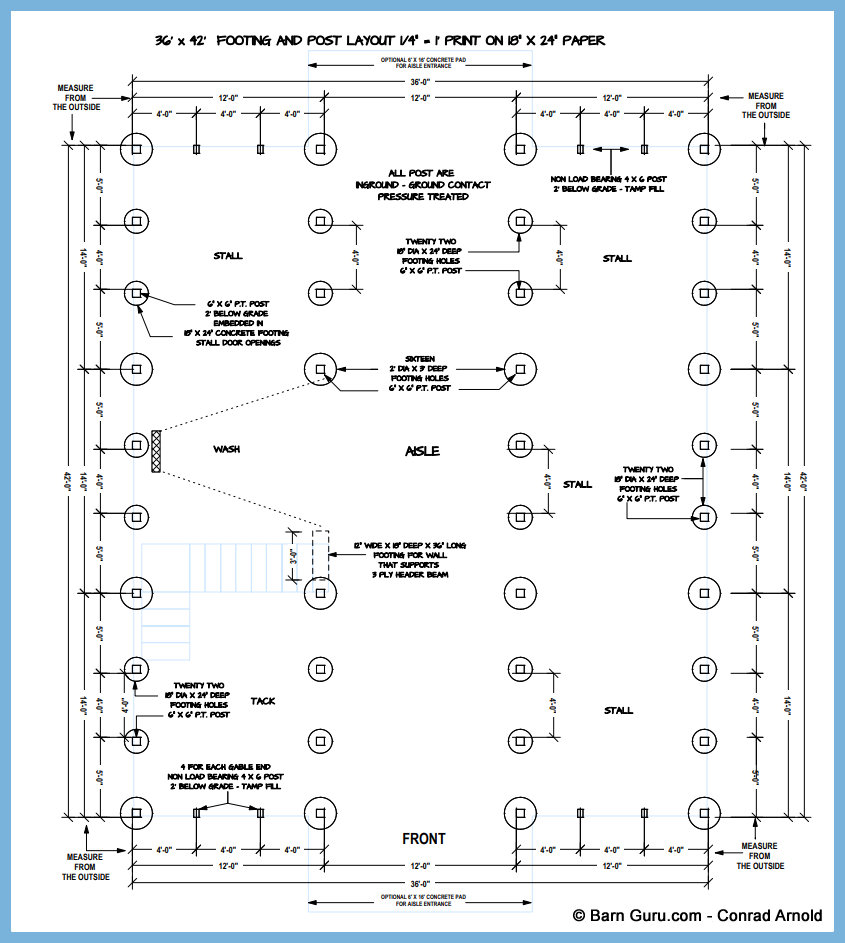 4 Stall Horse Barn Plans -With loft - 4 Stall Horse Barn - Design Floor ...