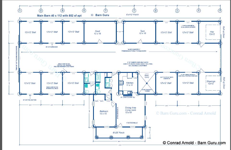 10 Stall Horse Barn Plans