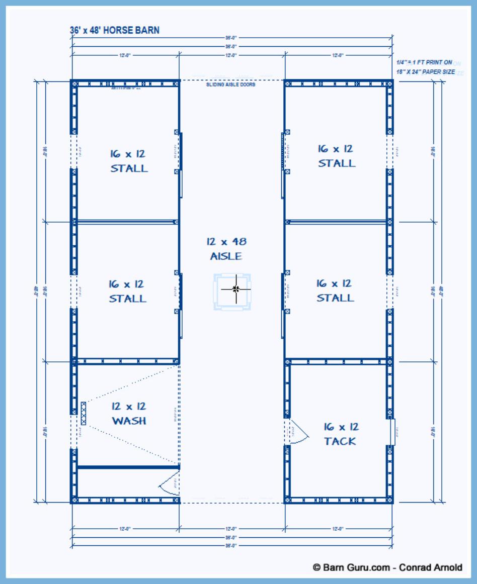 4 Stall Horse Barn Plans