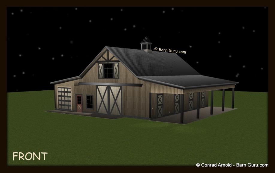 4 Stall Horse Barn Plans with storage