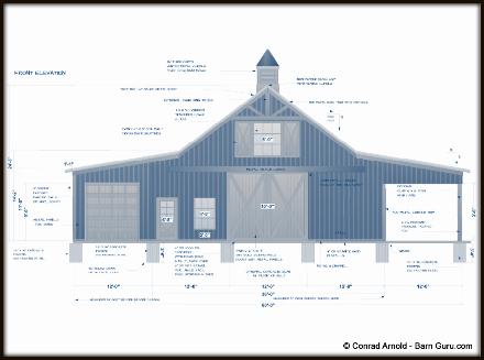 4 Stall Horse Barn Plans with storage